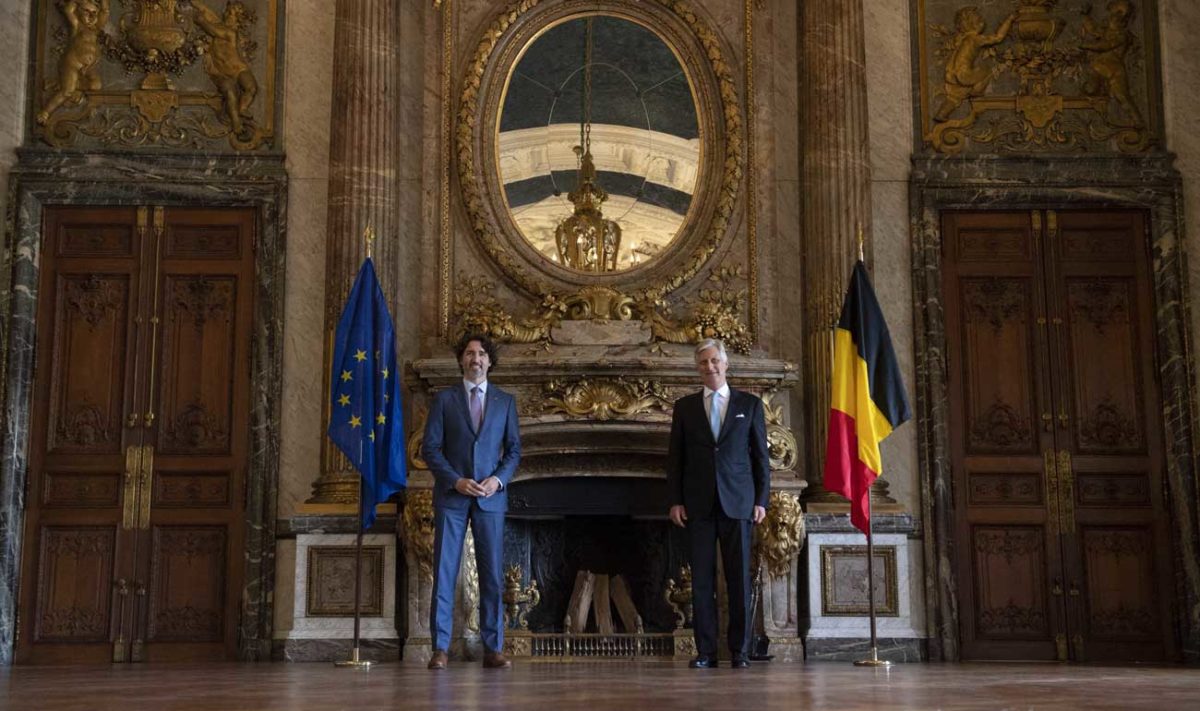 Le roi Philippe reçoit Justin Trudeau au Palais royal