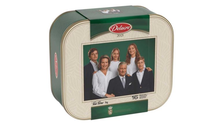 Delacre renoue avec la tradition de la photo royale sur la boite à biscuits
