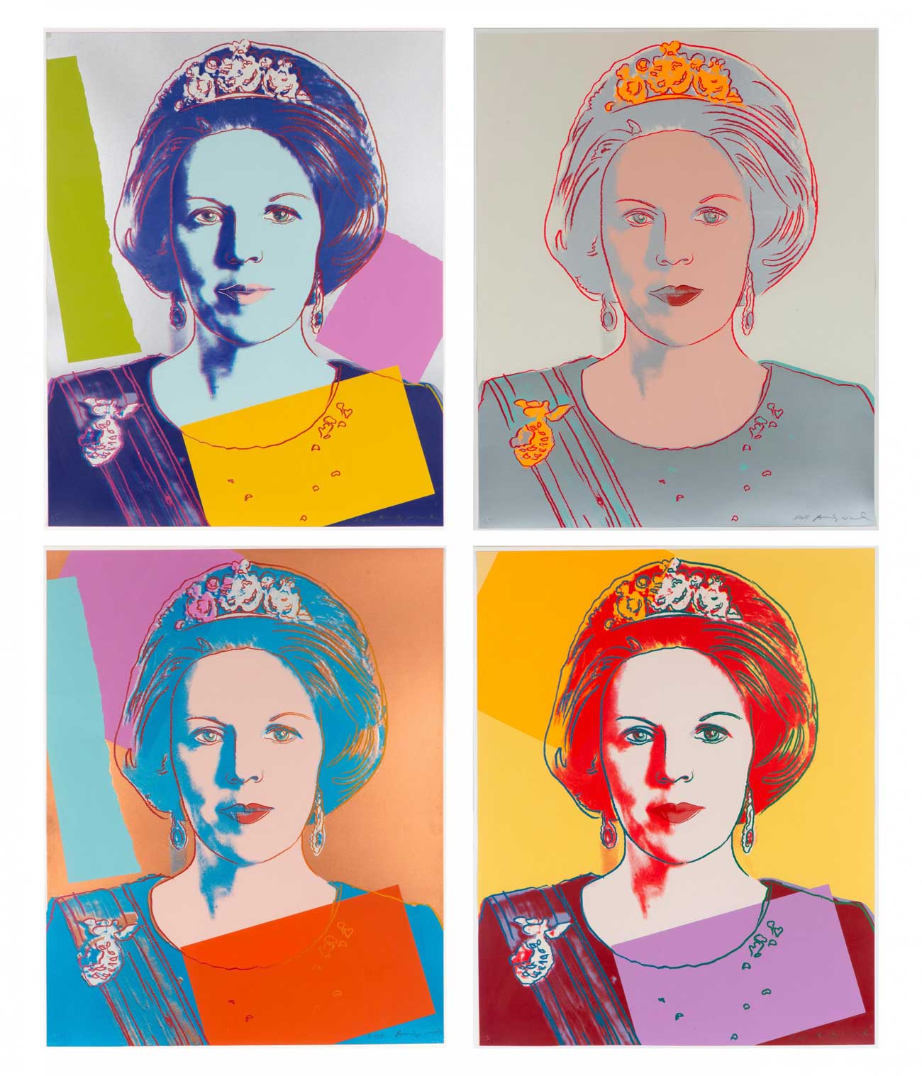 Quatre portraits de la reine Beatrix par Andy Warhol vendus 217 000