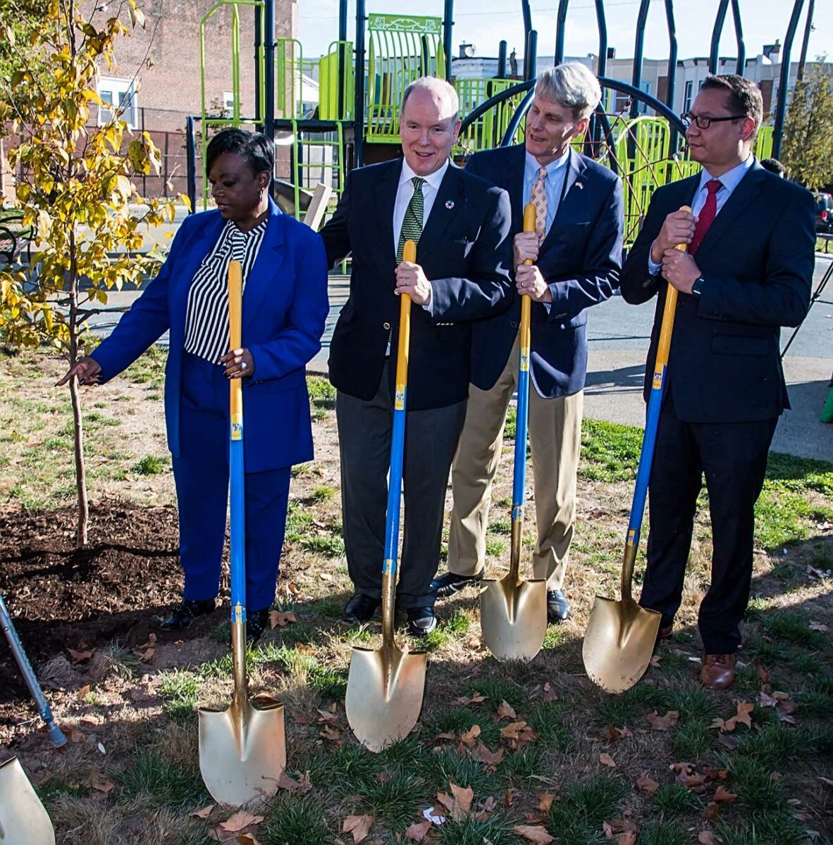 Le prince Albert II à Philadelphie avec son cousin John B. Kelly III ...