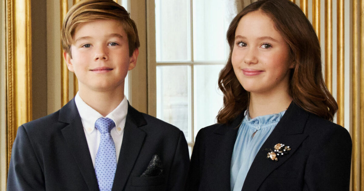 Les jumeaux de Frederik et Mary posent pour leur 13e anniversaire avant ...