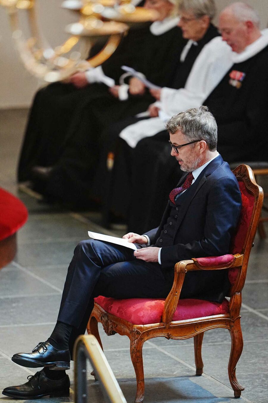 Le roi Frederik X prie pour la paix en Ukraine à l'église Holmens de ...