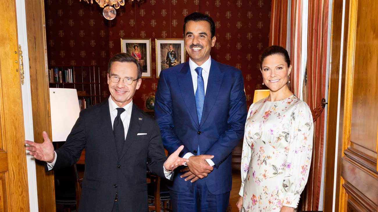 La princesse héritière Victoria dîne avec l'émir du Qatar
