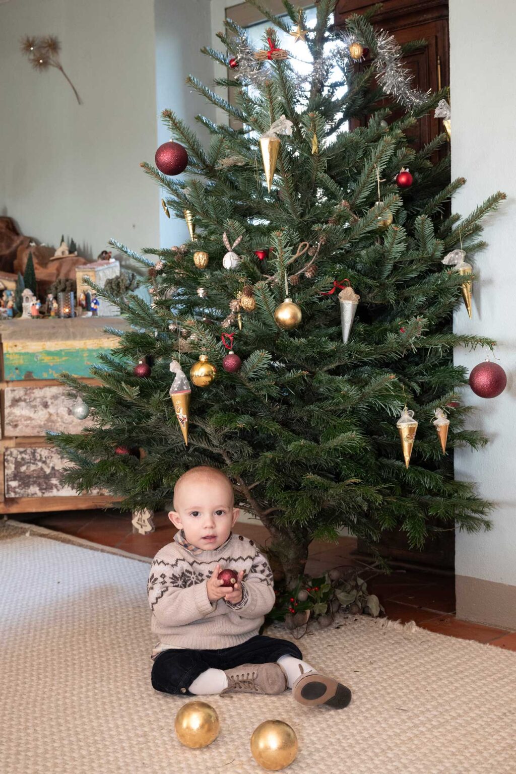 La famille royale de France réunie autour de la crèche pour le premier ...