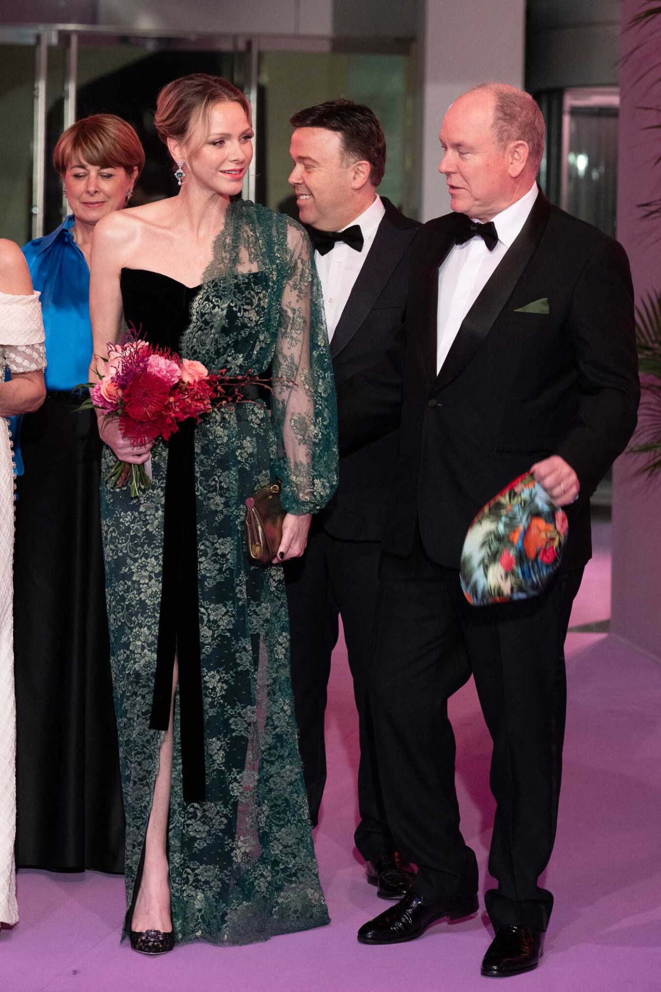 Le prince Albert, la princesse Charlène et la princesse Caroline ...