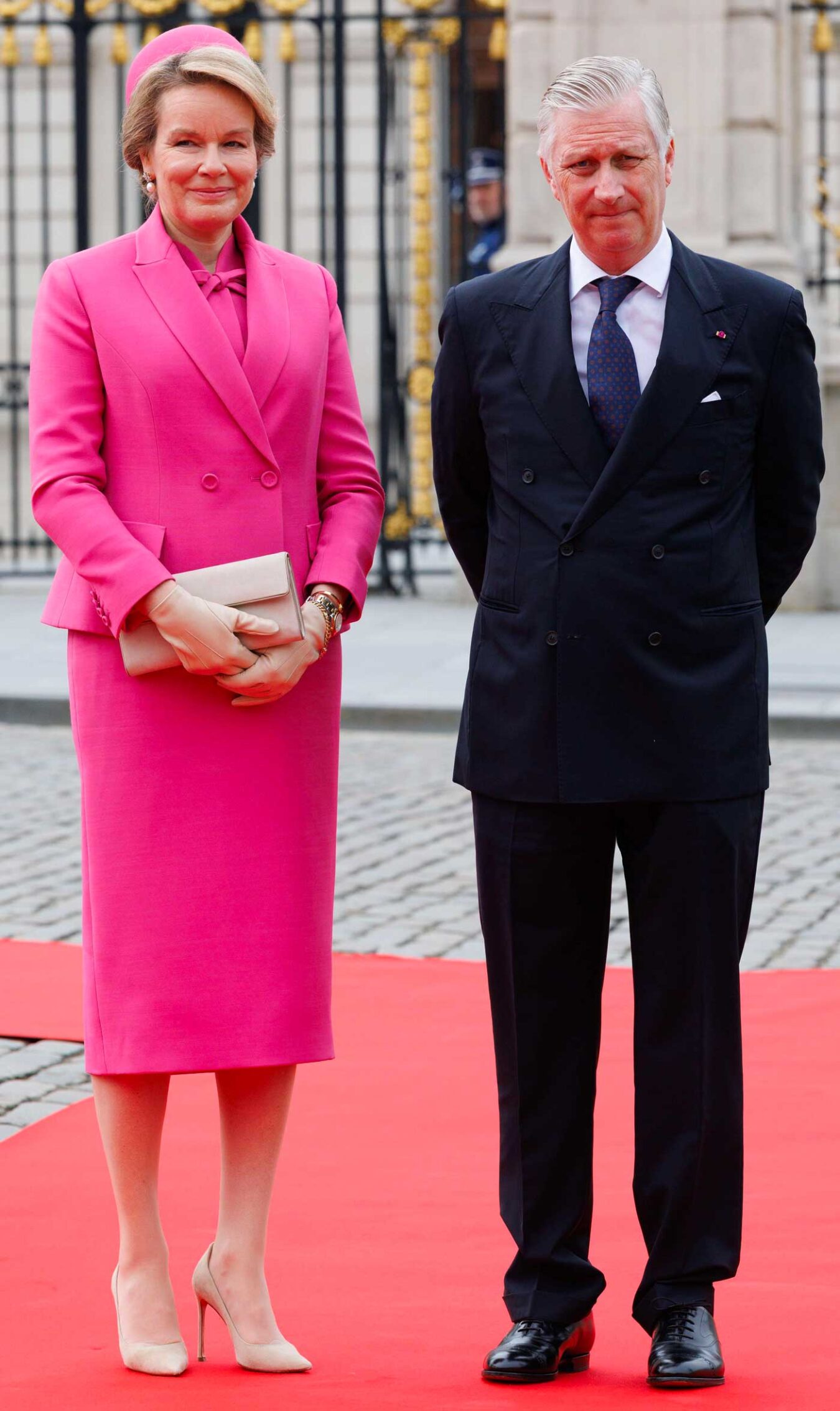 Le roi Philippe et la reine Mathilde accueillent le président de Singapour au palais royal de ...