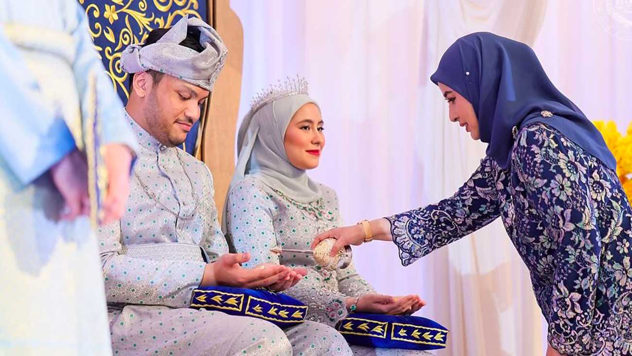 Mariage de la princesse Sarina de Perak en présence de la reine Zarith Sofiah de Malaisie