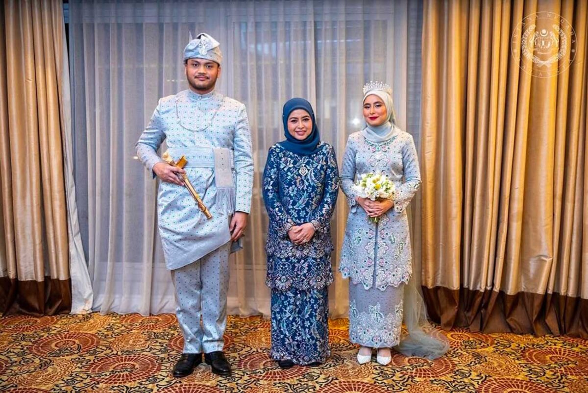 Mariage de la princesse Sarina de Perak en présence de la reine Zarith Sofiah de Malaisie