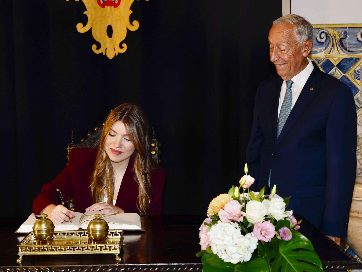 La première rencontre de l'infante Sofia avec un chef d'État au palais ...