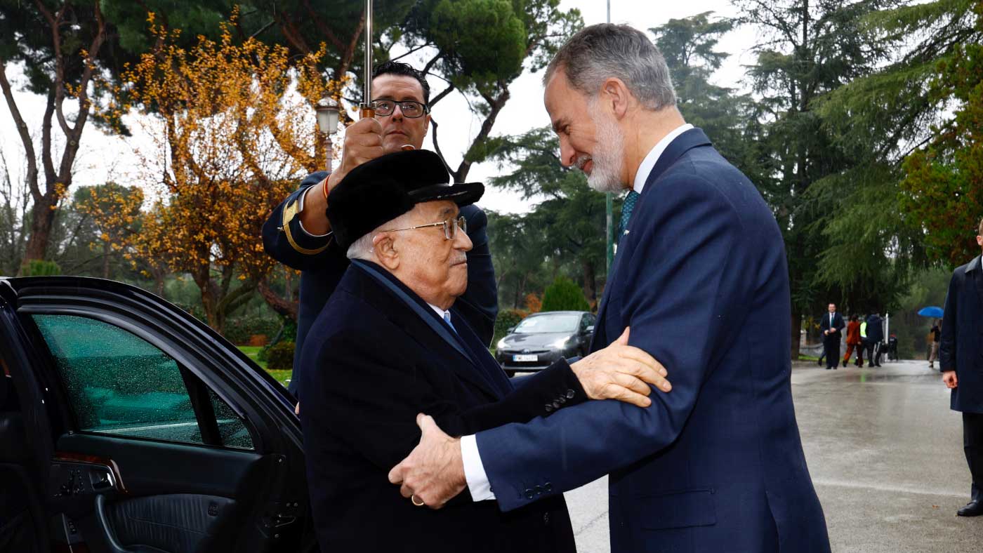 Le roi Felipe VI reçoit le président palestinien au palais de la Zarzuela
